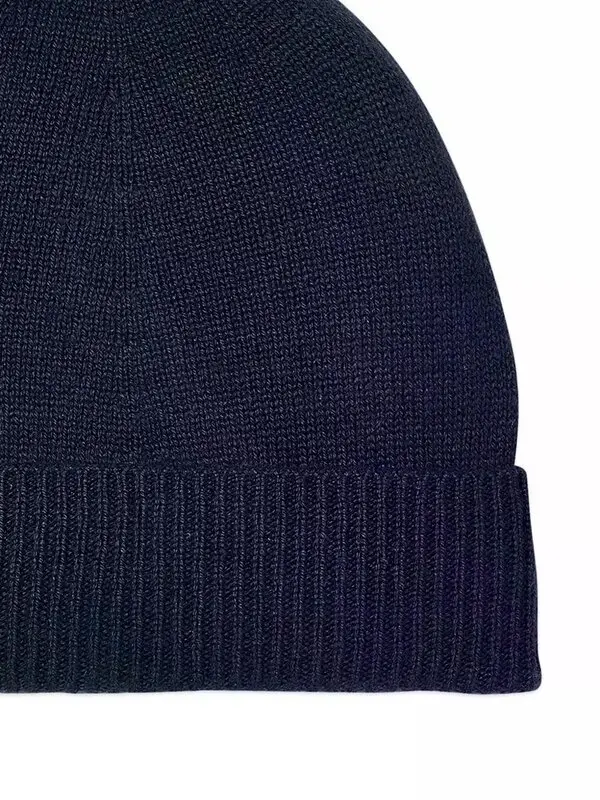 Eric Bompard Ribbed Beanie Hat - Blue
