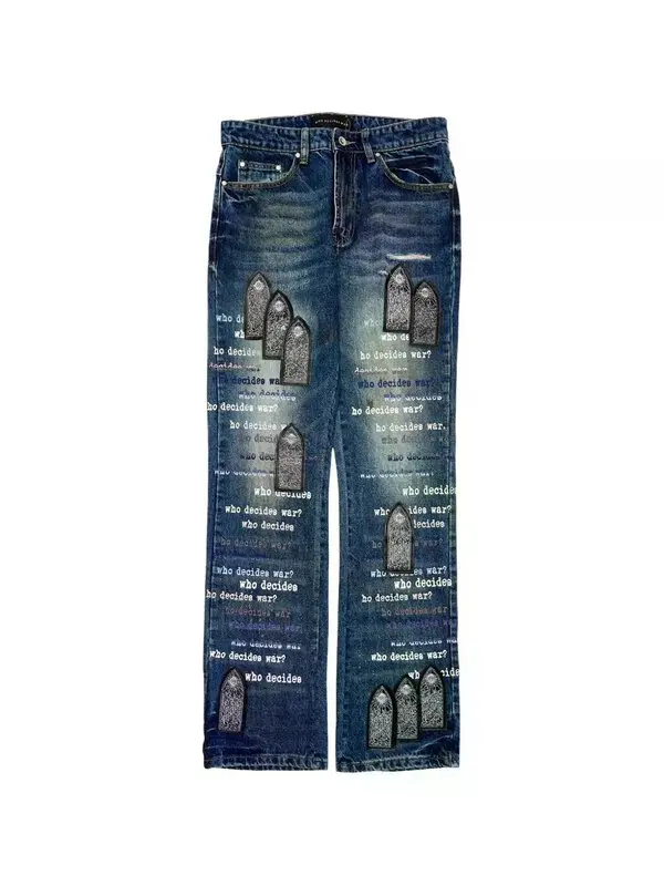 WHO DECIDES WAR BY EV BRAVADO Scripture Bootcut Jeans