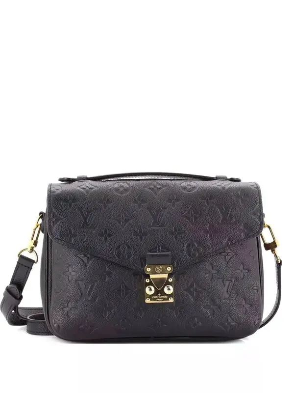 LOUIS VUITTON Pochette Metis Monogram Empreinte Leather Crossbody Bag - Black