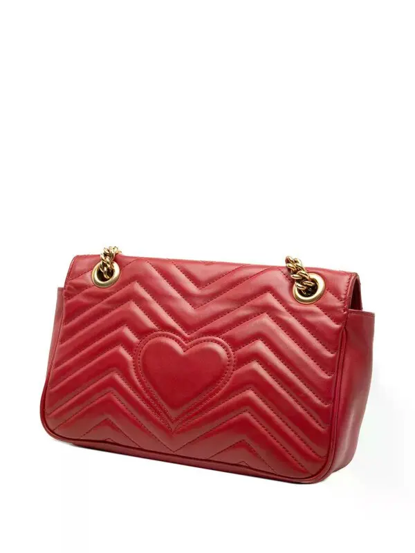 Gucci Gg Marmont Matelasse Leather Shoulder Bag - Red