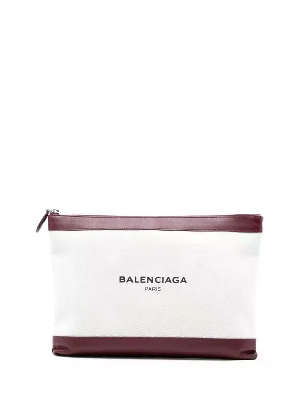Balenciaga 2018 Canvas Clip Clutch - Red