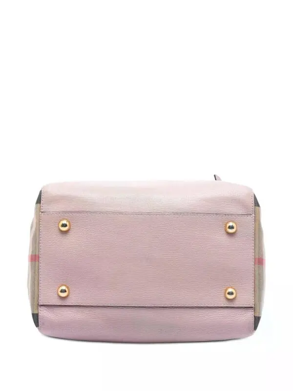 Burberry Leather And House Check Canvas Canterbury Tote Bag
