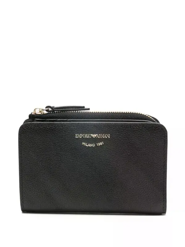Emporio Armani Zip Leather Wallet - Black