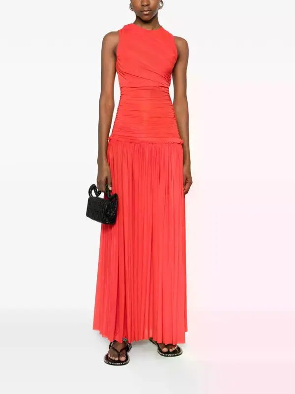 SIEDRES Alina Ruched Maxi Dress - Red