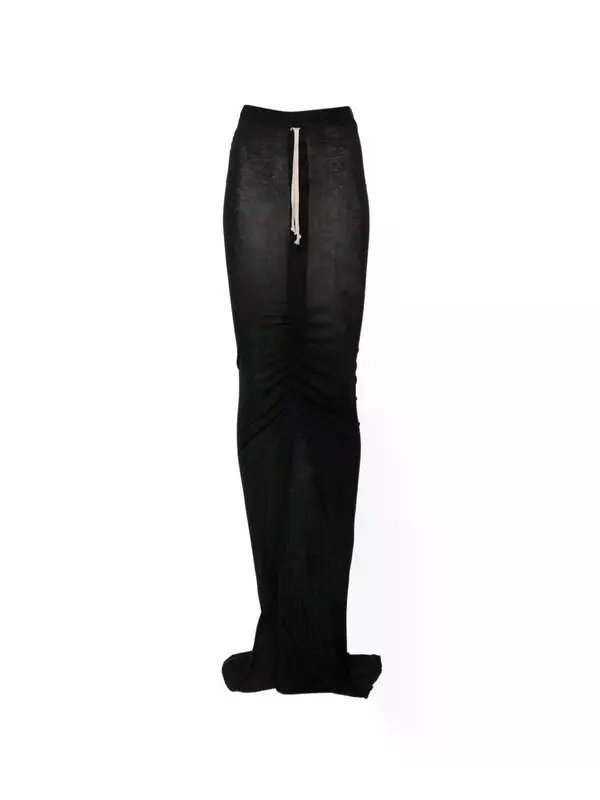 Rick Owens Edfu Drawstring Slit Skirt - Black