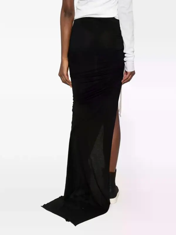 Rick Owens Edfu Drawstring Slit Skirt - Black