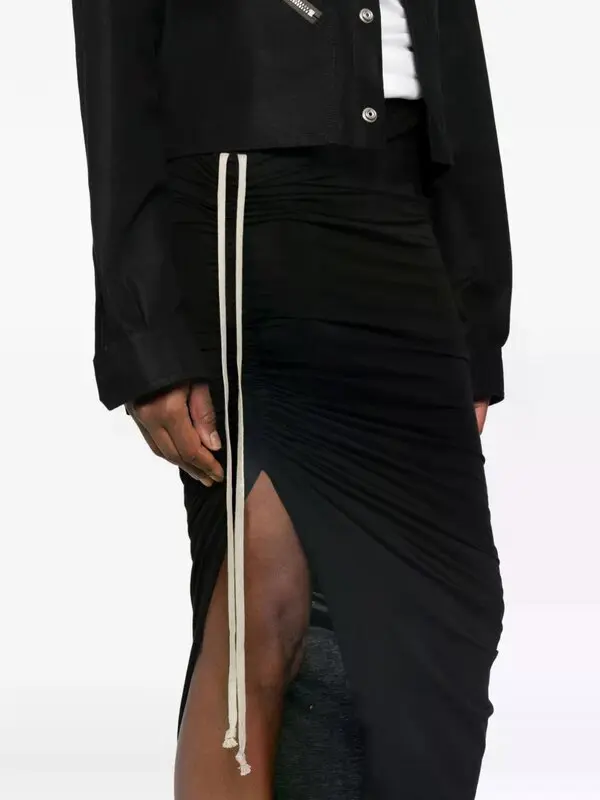 Rick Owens Edfu Drawstring Slit Skirt - Black