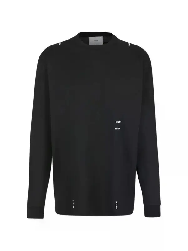 SETCHU Round-neck Long-sleeve Top - Black