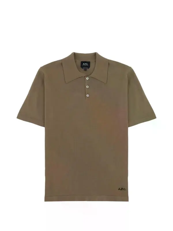 A.p.c. Logo-detail Polo Shirt - Brown