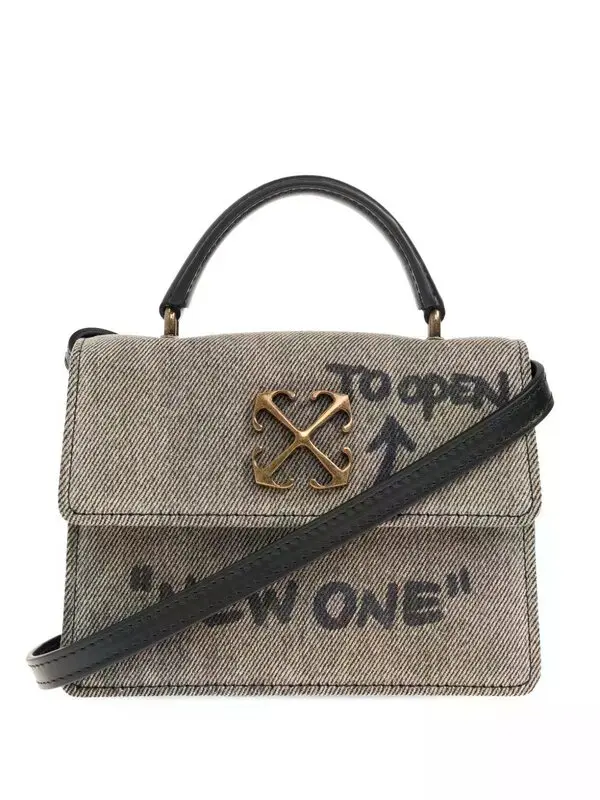 Off-White Baby Jitney Tote Bag With Logo Plaque