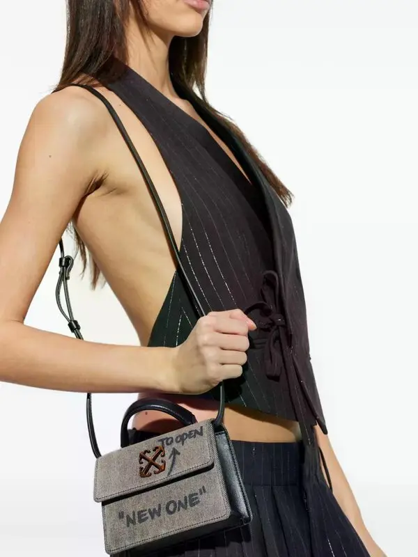 Off-White Baby Jitney Tote Bag With Logo Plaque
