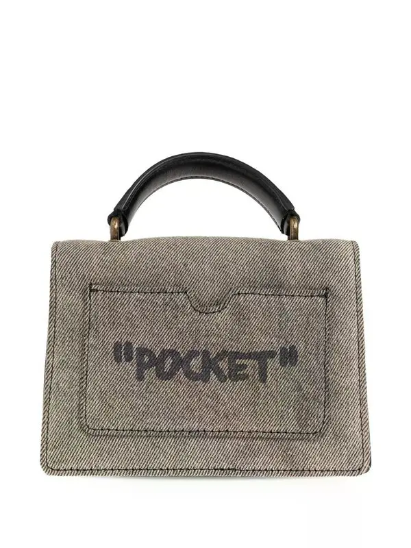 Off-White Baby Jitney Tote Bag With Logo Plaque