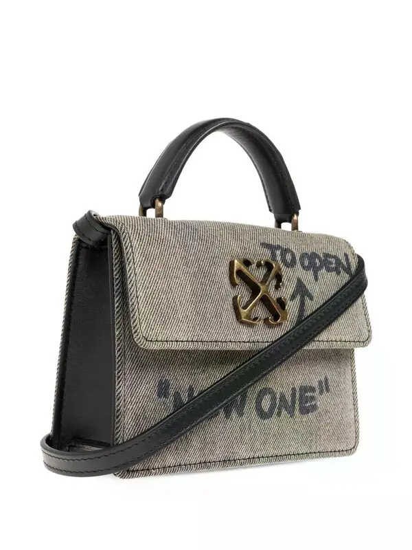 Off-White Baby Jitney Tote Bag With Logo Plaque