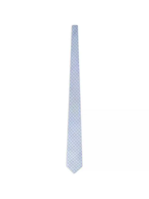 Gucci Jacquard Motif Standard Neck Tie - Blue