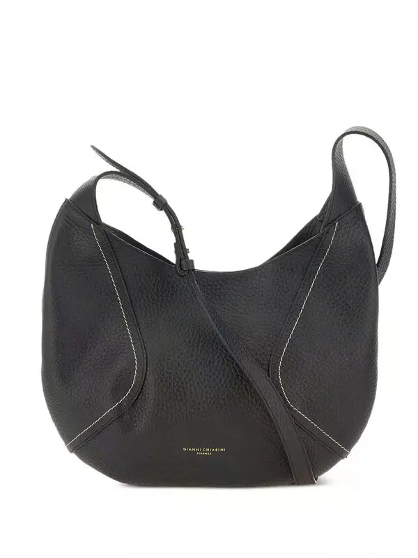GIANNI CHIARINI Medium Juno Shoulder Bag With Contrast Stitching - Black