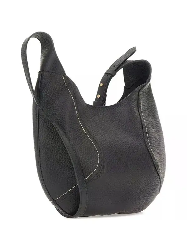GIANNI CHIARINI Medium Juno Shoulder Bag With Contrast Stitching - Black