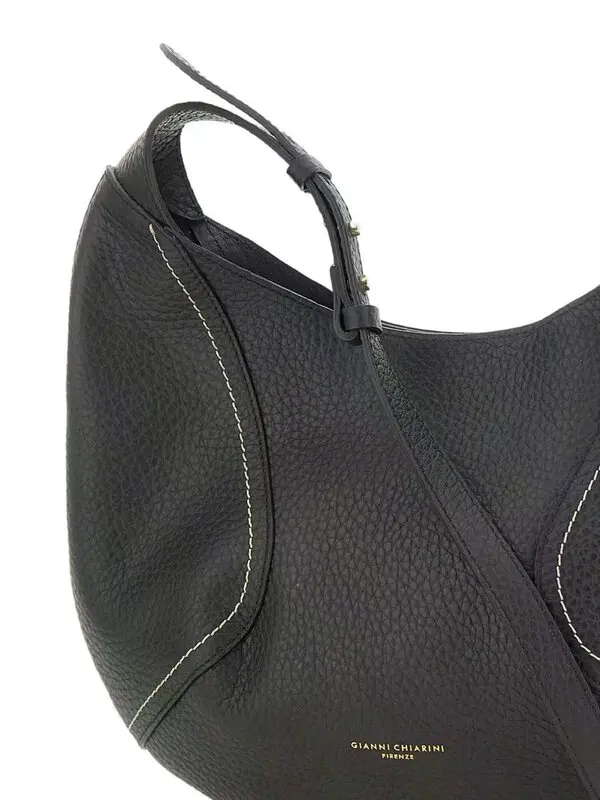 GIANNI CHIARINI Medium Juno Shoulder Bag With Contrast Stitching - Black