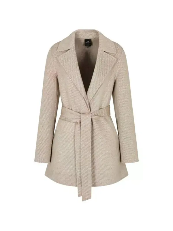 Armani Exchange Belted Herringbone Coat