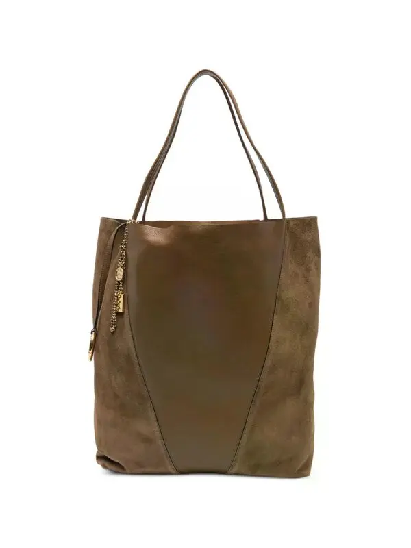 Chloé Large Spin Leather Tote Bag - Brown
