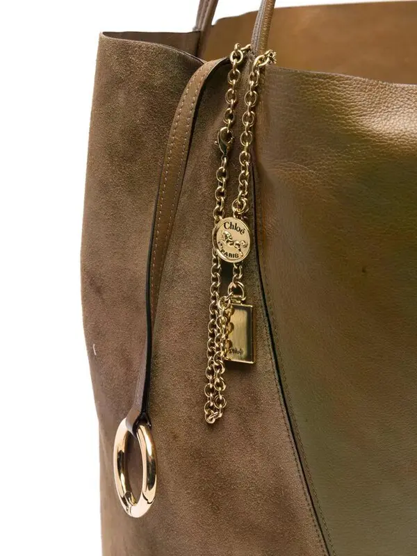 Chloé Large Spin Leather Tote Bag - Brown