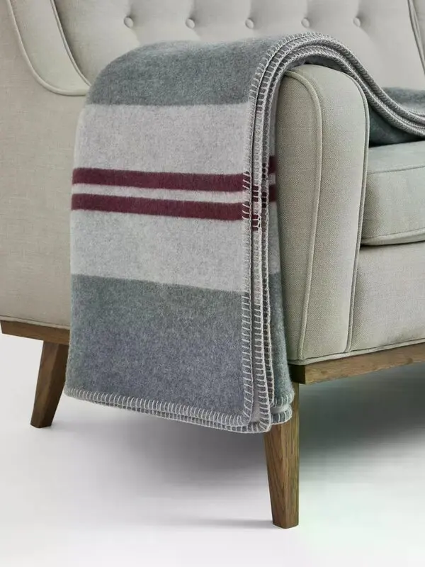 Brunello Cucinelli Striped Double-cloth Throw Blanket