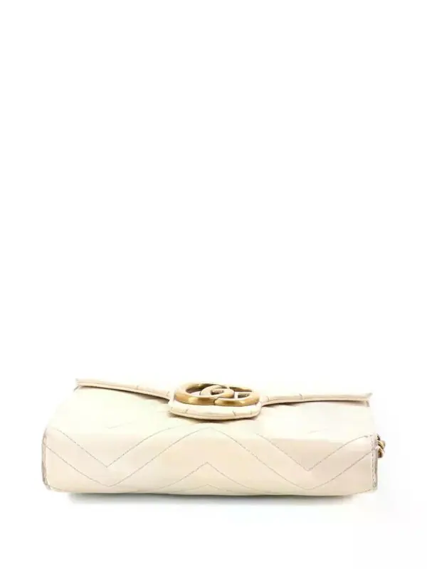 Gucci Gg Marmont Chain Wallet - Neutrals