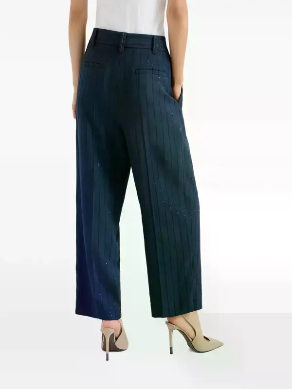 Brunello Cucinelli Chalkstripe Slouchy Trousers - Blue