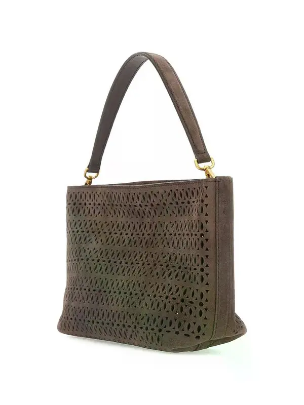 GIANNI CHIARINI Mashup Perforated Shoulder Bag - Brown