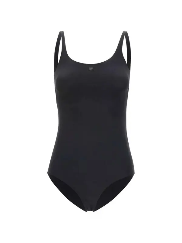 COURREGES Cut-out Logo Swimsuit - Black
