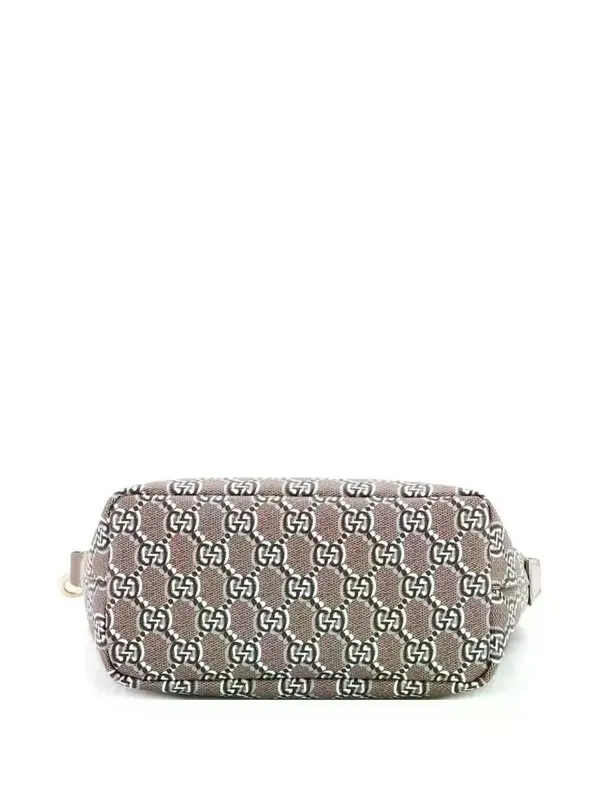 Gucci Ophidia Zip Shoulder Bag Gg Shadow Coated Canvas Super Mini Hobo Bag - Brown
