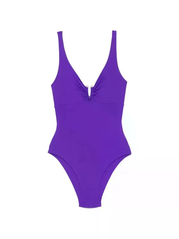 FISICO Appliqué-detail Swimsuit - Purple