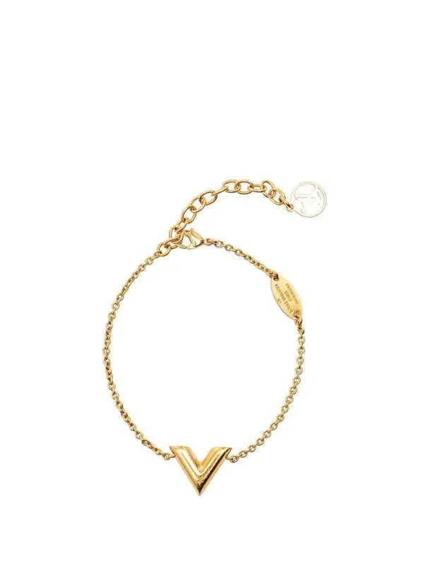 LOUIS VUITTON 2021 Plated Essential V Bracelet Costume Bracelet - Gold