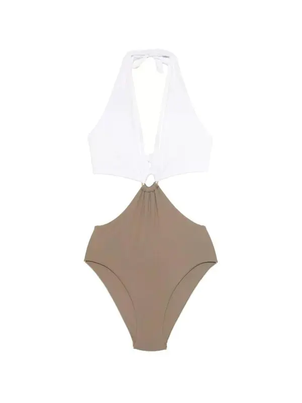 FISICO Ring-detail Two-tone Swimsuit - White