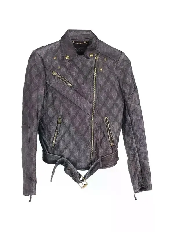 Gucci Monogram Leather Biker Jacket