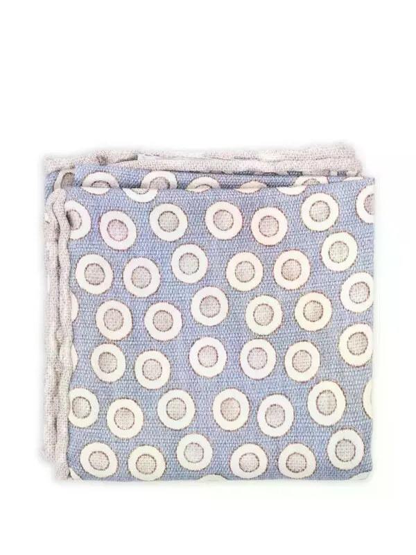 Brunello Cucinelli Circle-pattern Silk Scarf - Blue