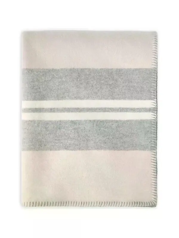 Brunello Cucinelli Striped Double-cloth Throw Blanket - Neutrals
