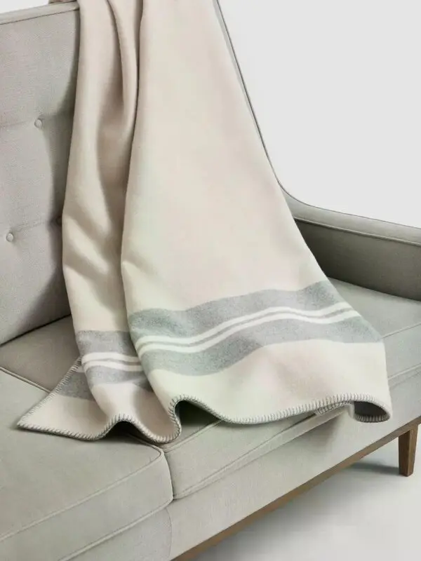 Brunello Cucinelli Striped Double-cloth Throw Blanket