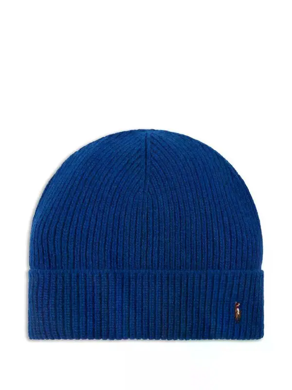 Polo Ralph Lauren Signature-cuffed Beanie Hat - Blue