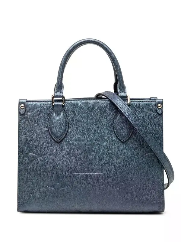 LOUIS VUITTON 2021-2025 Metallic Monogram Giant Empreinte Onthego Pm Satchel - Blue
