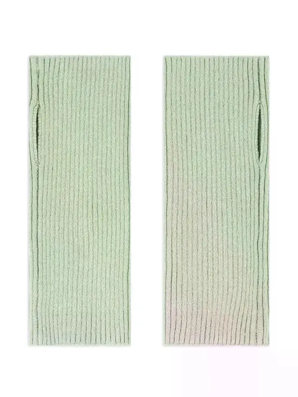 Eric Bompard Ribbed Short Mittens - Green