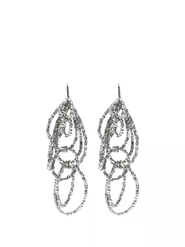 PANICALE Beaded Dangle Earrings - Grey