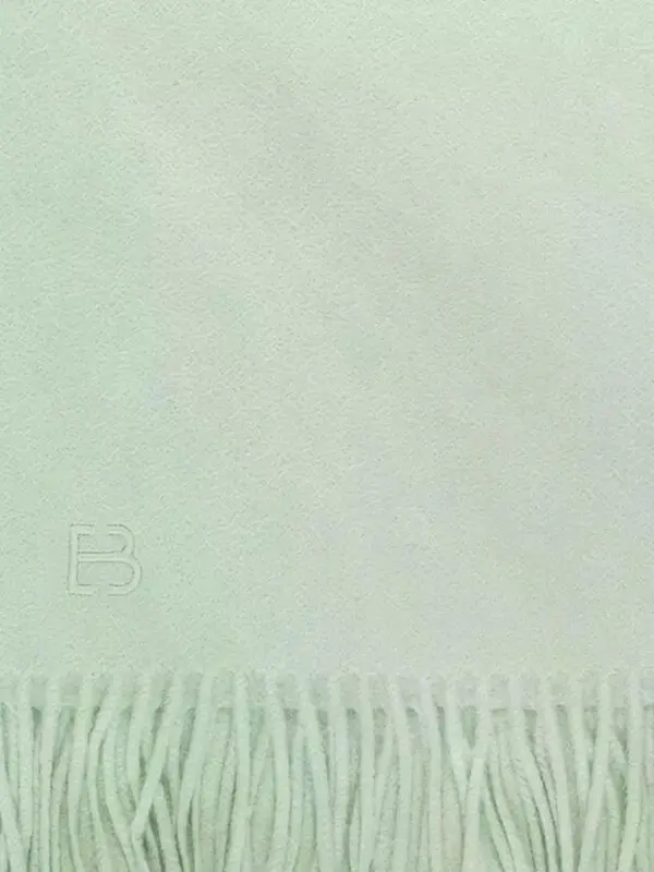 Eric Bompard Fringed Monogram Embroidered Scarf