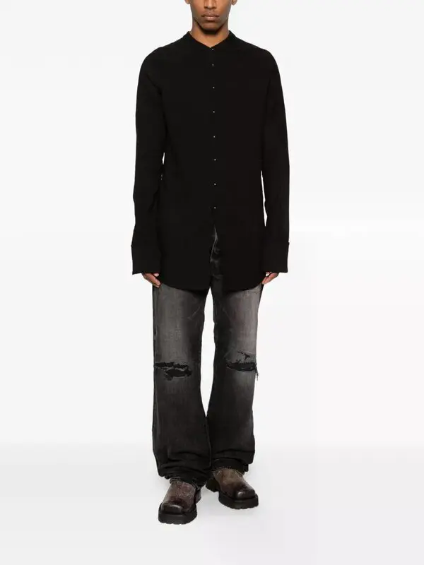 ISAAC SELLAM EXPERIENCE Button Trim Shirt - Black