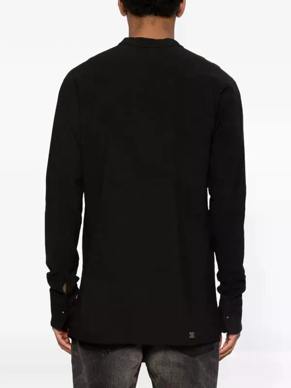 ISAAC SELLAM EXPERIENCE Button Trim Shirt - Black