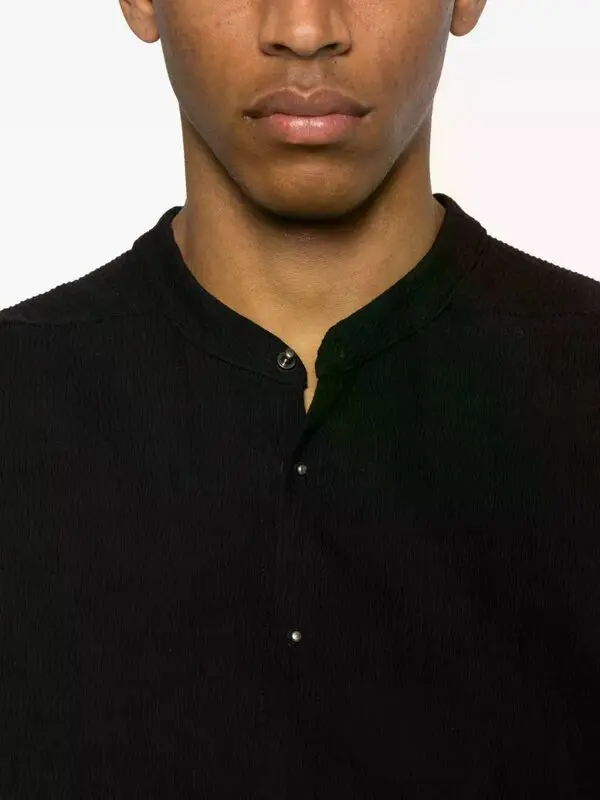 ISAAC SELLAM EXPERIENCE Button Trim Shirt - Black
