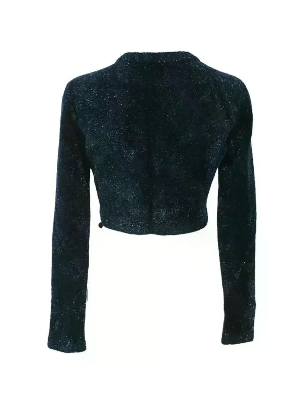 Alaïa Buttoned Glitter Cropped Cardigan