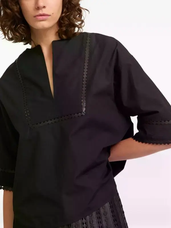 YVES SALOMON Short-sleeve Blouse - Black