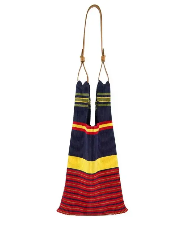 PAULA Striped Knitted Tote Bag