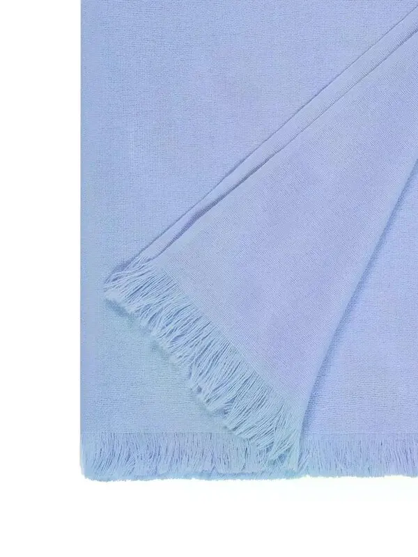 Eric Bompard Fringed Scarf - Blue