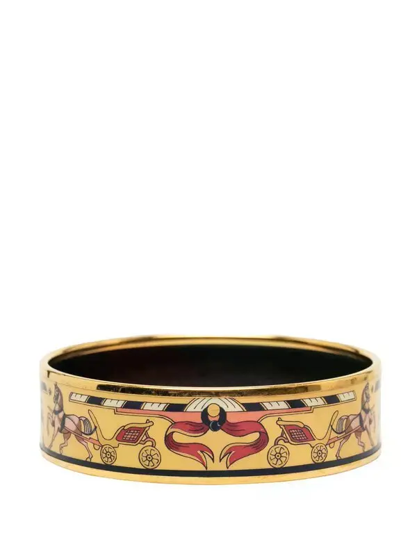 Hermès 20th Century Wide Enamel Bangle 65 - Gold